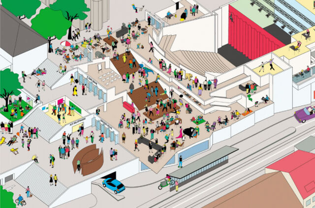 Bibliothek Foyer Public Theater Basel - GGG Stadtbibliothek Basel